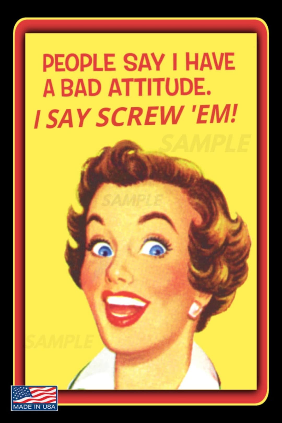 World's Greatest Signs! Bad Attitude! Funny Distressed All Weather 8x12 ...