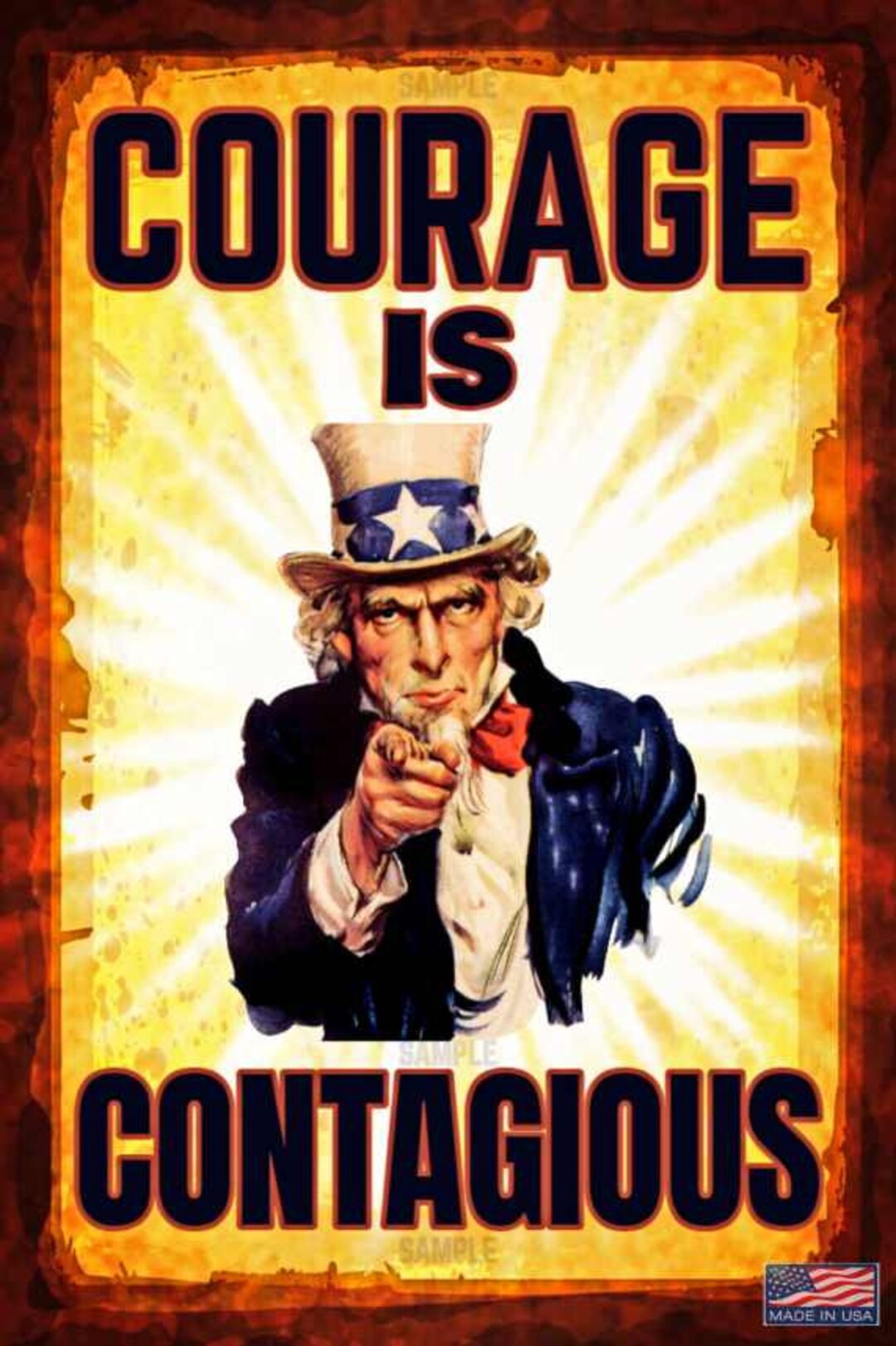 Courage is Contagious! Made in USA 8"x12" Metal Sign Man Cave Bar ...