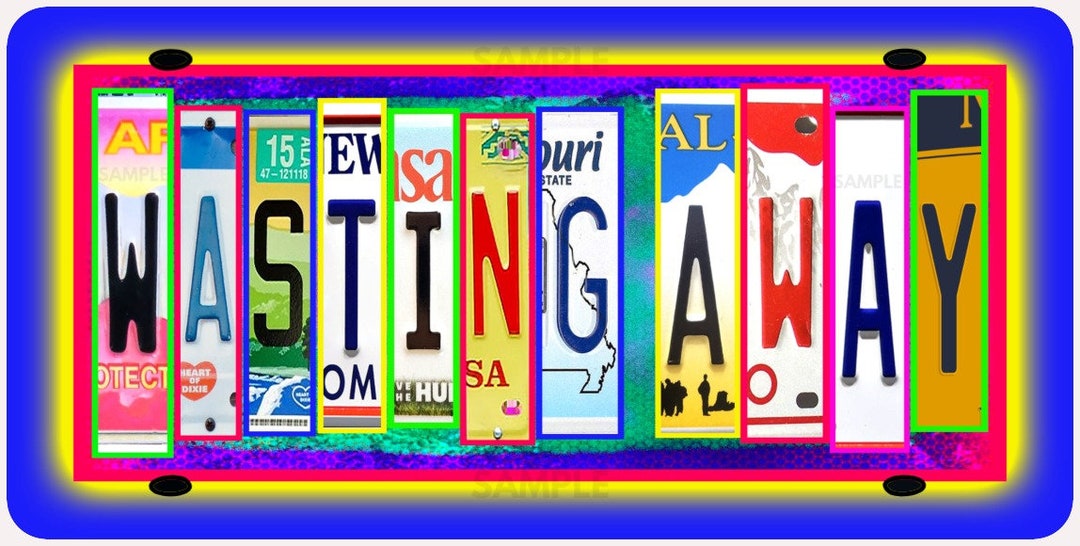 6x12 Metal License Plate Rip Jimmy Buffett Wasting Away Parrothead Fins ...