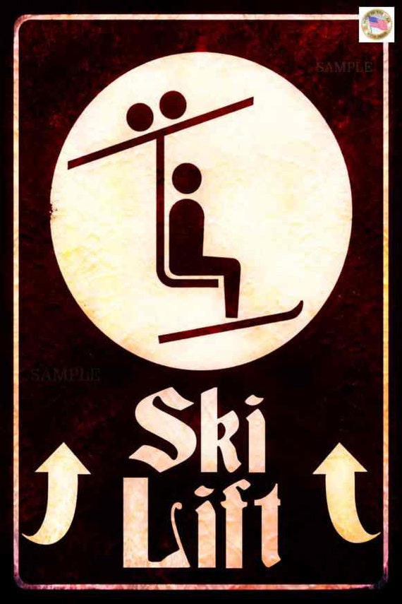 Ski Lift Ahead Sign Made In USA Distressed All Weather | Etsy