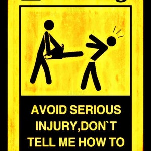 Funny Sign AVOID INJURY... Made in USA Metal - Etsy
