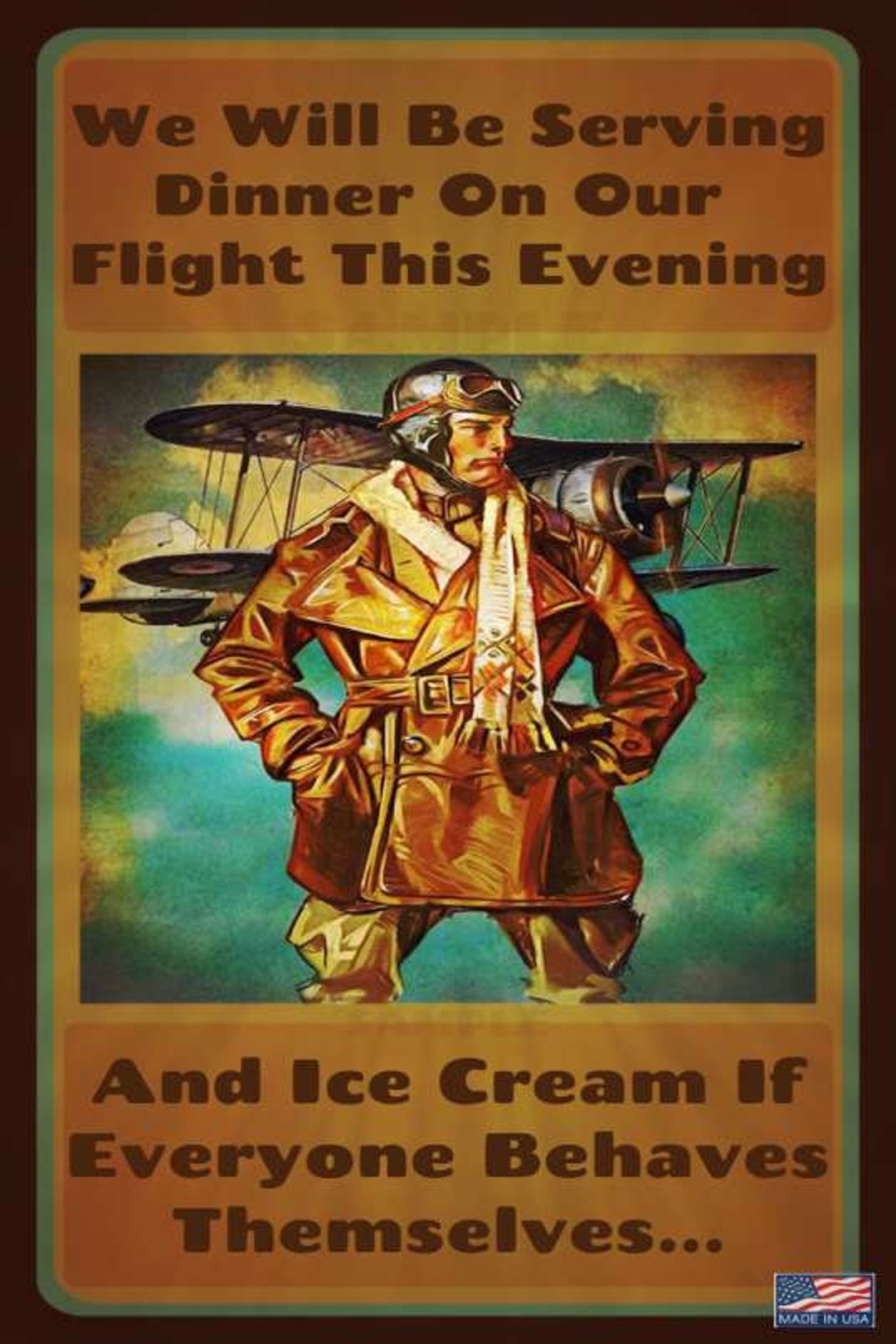 Pilot Ice Cream Sign 8x12 All Weather Metal Made - Etsy