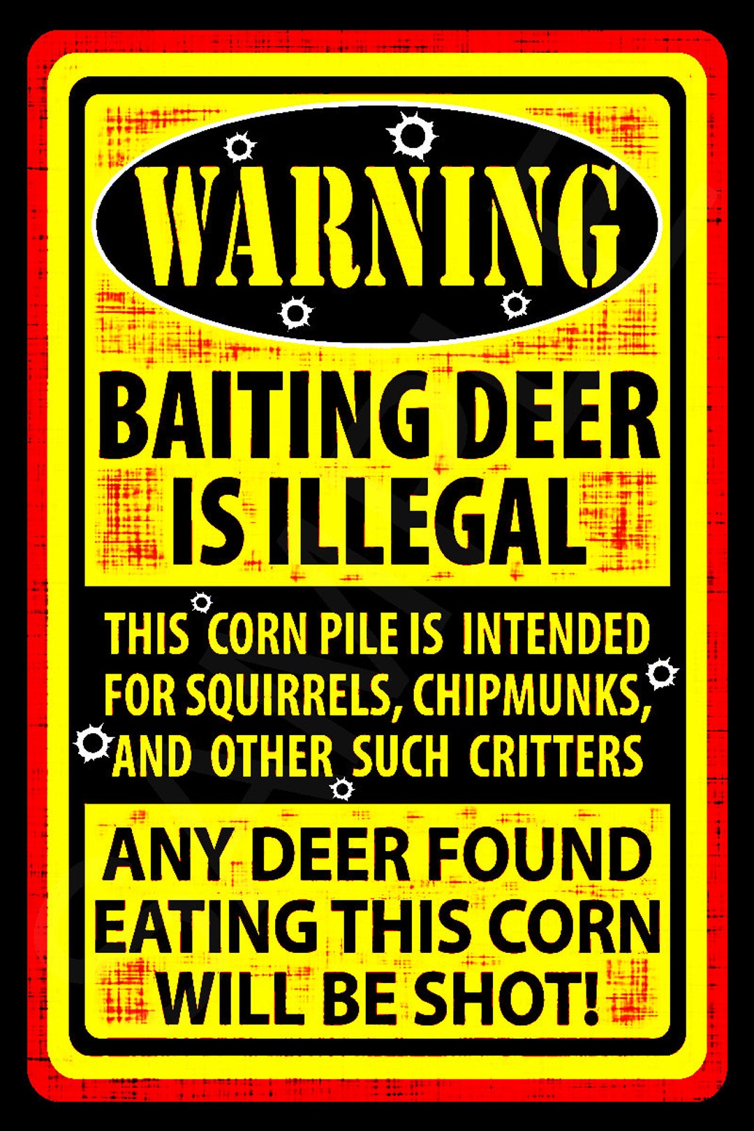 Deer Baiting Sign Made in the USA Funny Rustic Hunter Hunting Log Cabin ...