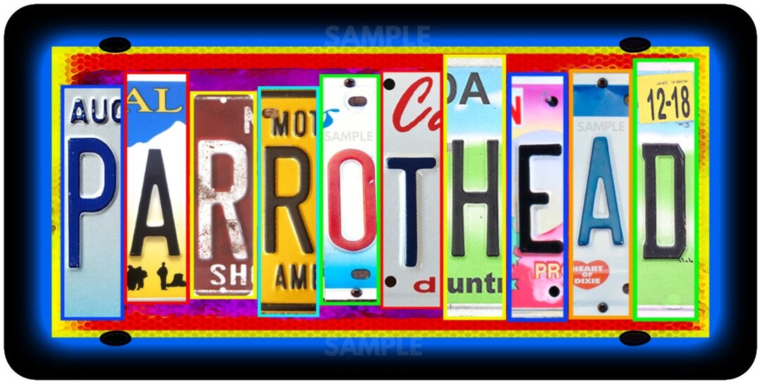 6"x12" Metal License Plate! Rip Jimmy Buffett PARROTHEAD Fins Up ...