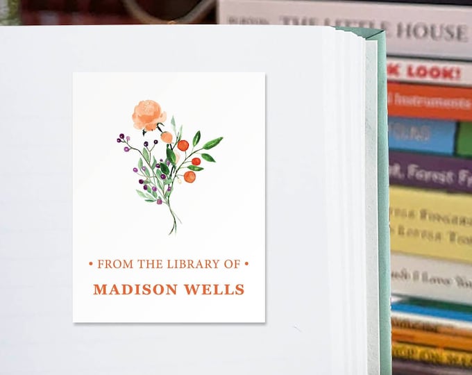 Custom Bookplate Stickers, From the Library of Stickers, Personalized ...