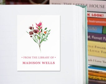Personalized Bookplate Stickers With Books Set of 8 Custom - Etsy