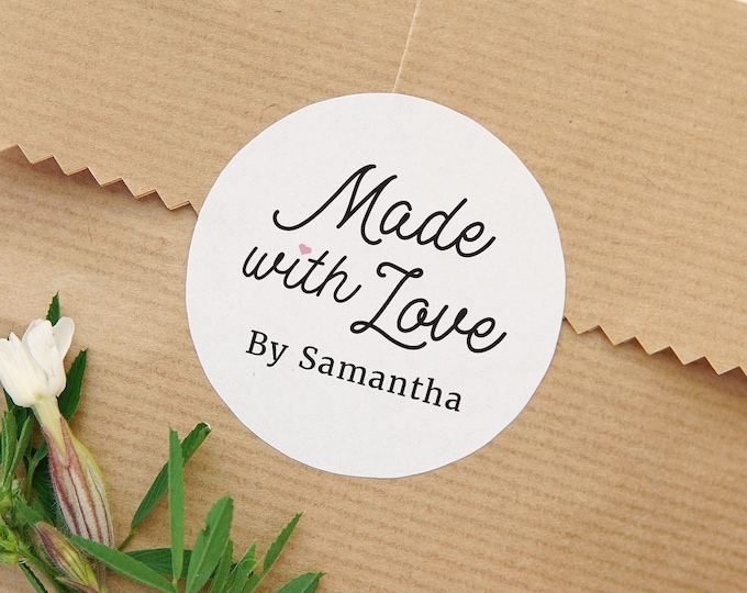 Handmade With Love Stickers, Baked With Love, Made With Love Gift ...