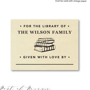 Personalized Book Plate Stickers, Custom for the Library of Stickers ...