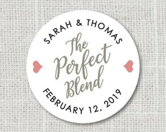 The Perfect Blend Stickers Wedding Favor Stickers Tea Bag or - Etsy