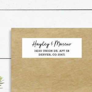 Modern Address Stickers With Script Lettering Set of 40 - Etsy