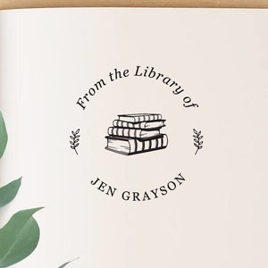 Custom Book Stamp, From the Library of Stamp, Personalized Bookplate ...