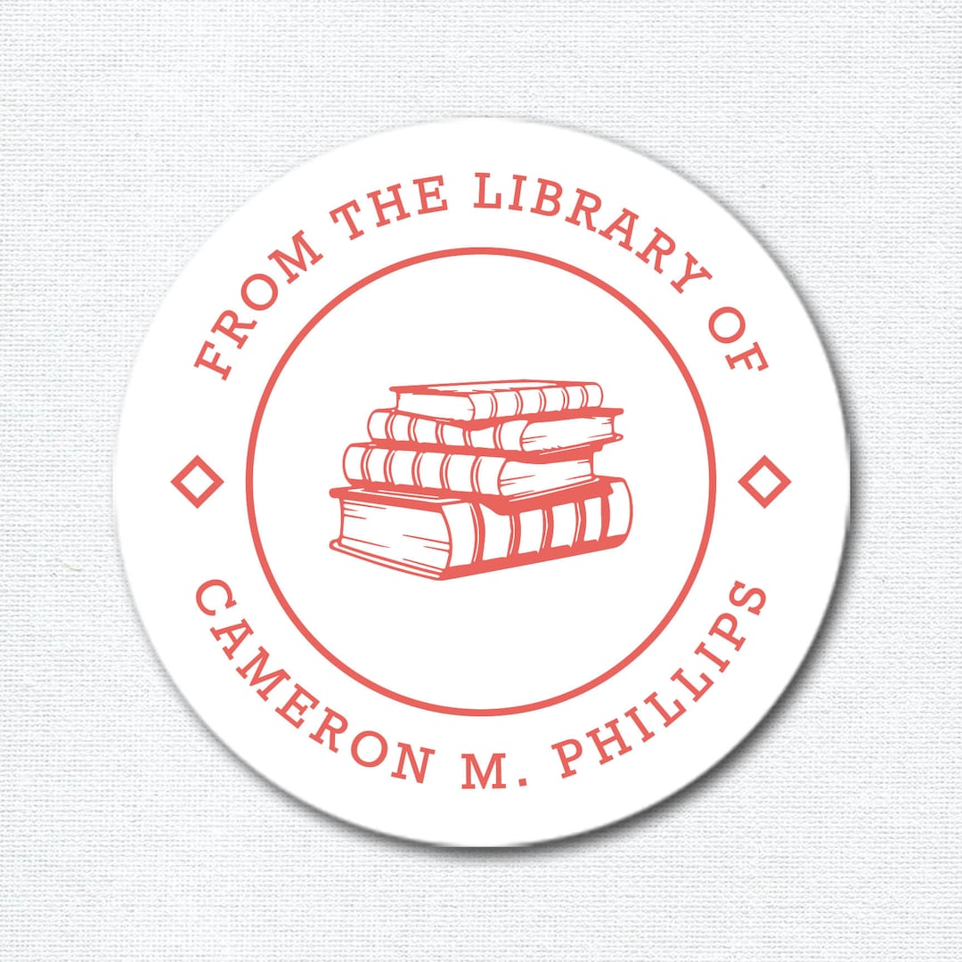 Custom Book Labels, From the Library of Stickers, Stack of Book ...