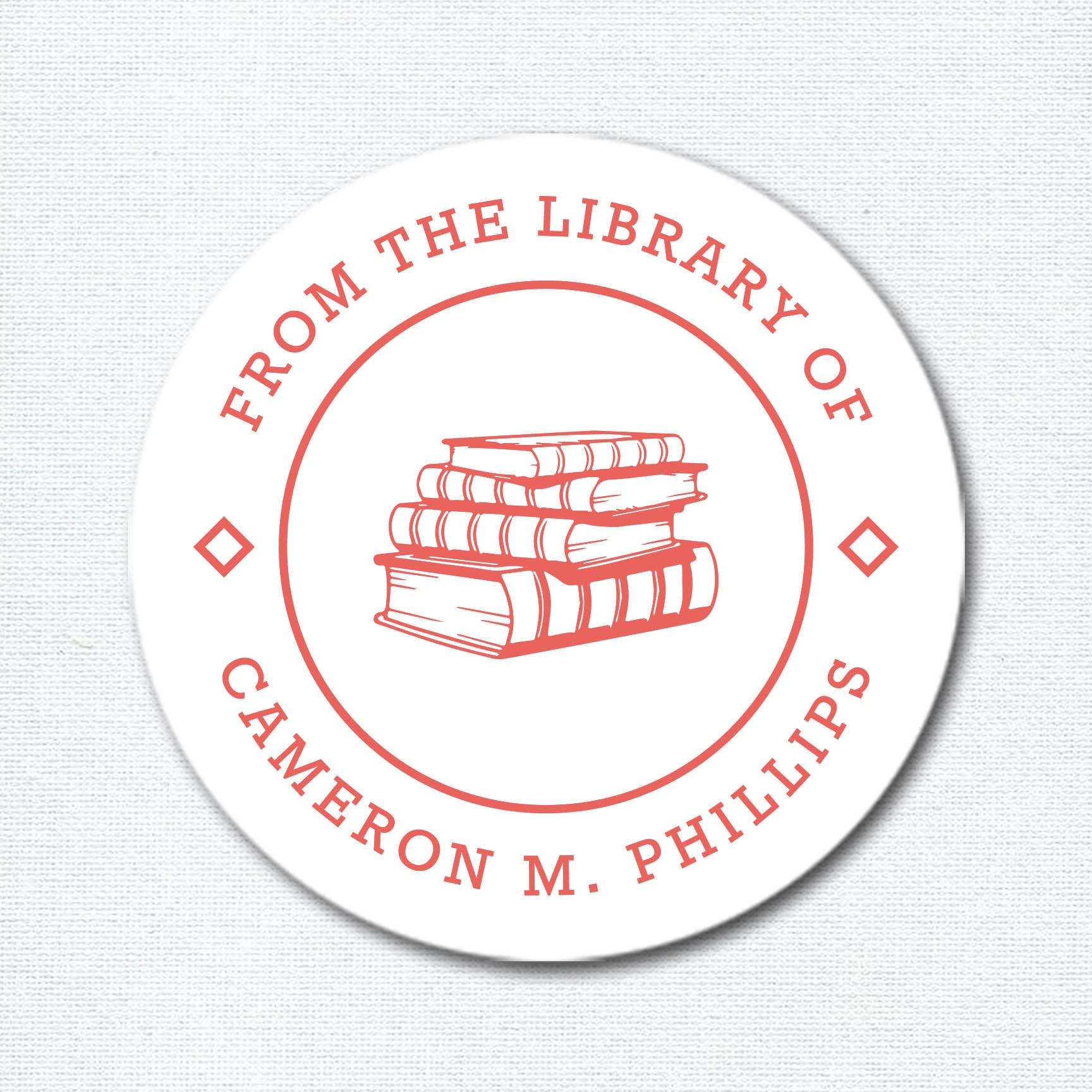 Custom Book Labels, From the Library of Stickers, Stack of Book ...