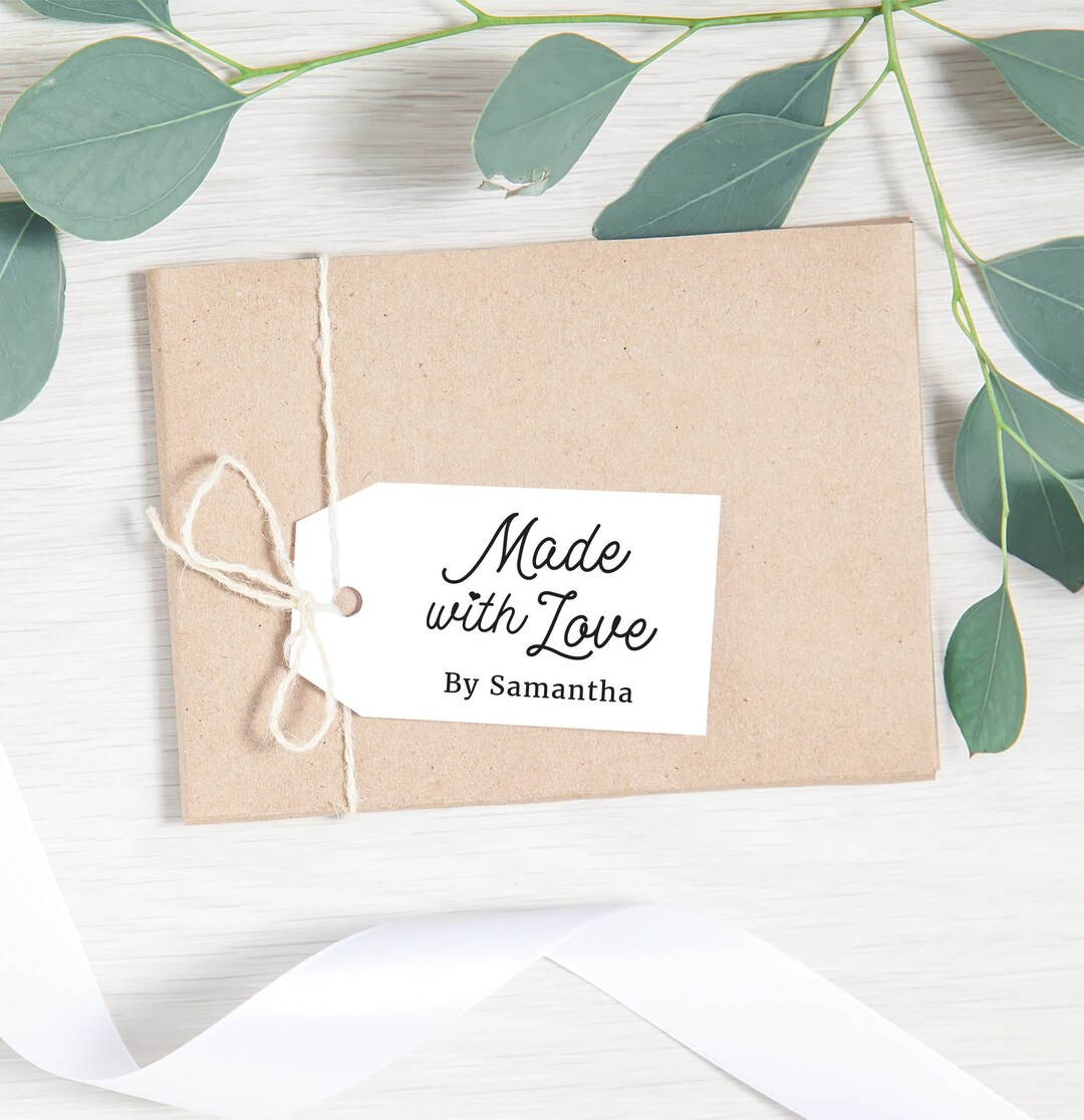Made With Love, Custom Business Stamp, Handmade by Stamp, Small ...