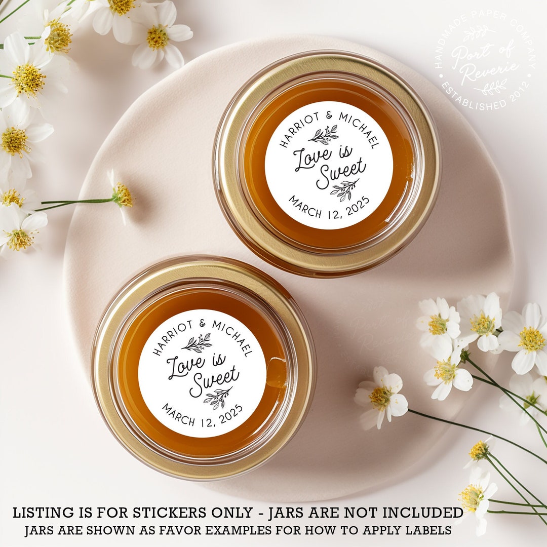 Love is Sweet Stickers, Candy Favor Labels, Treat Bag Stickers, Love is ...
