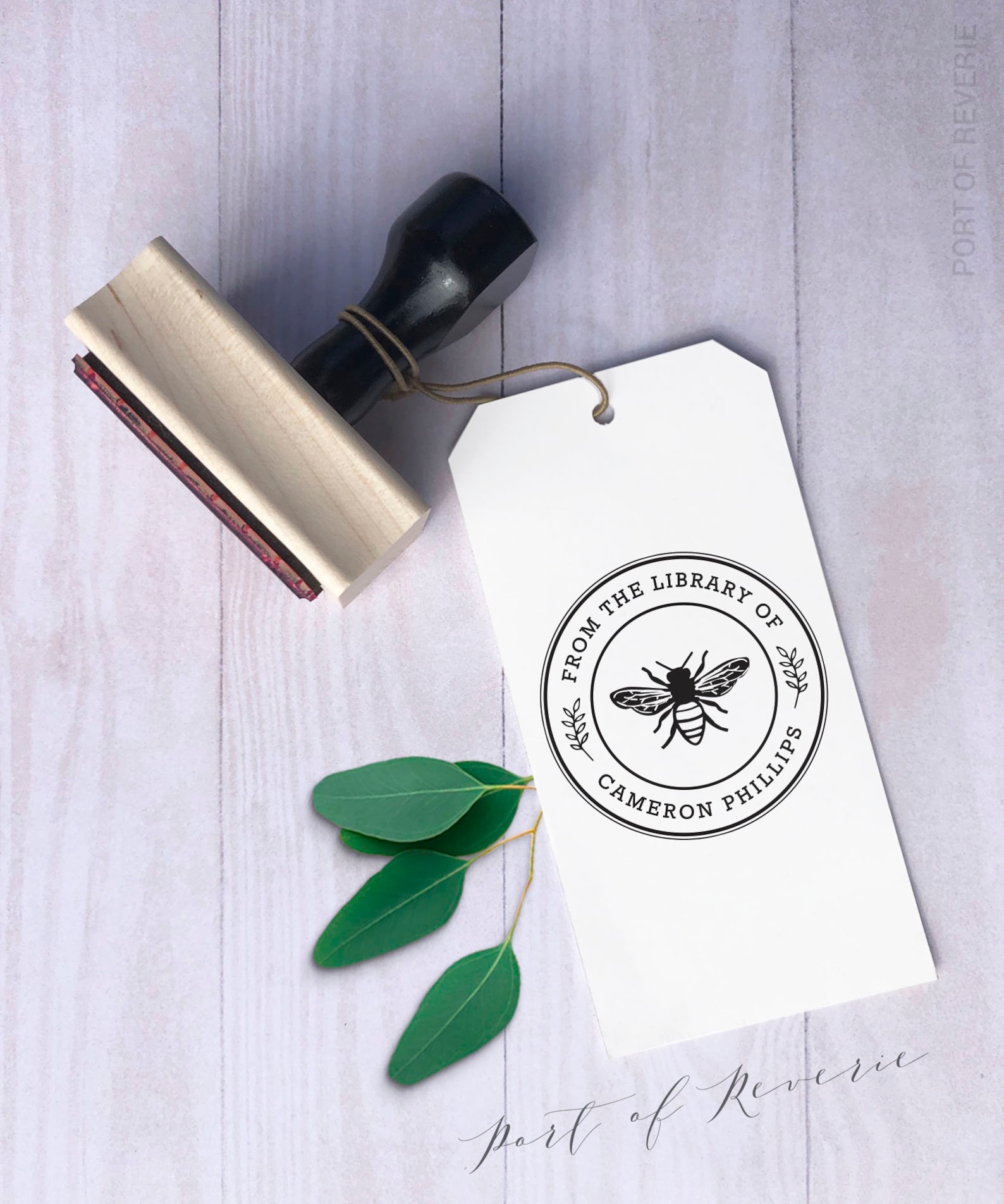 From the Library of Stamp, Custom Library Stamp, Book Stamp, Wooden or ...