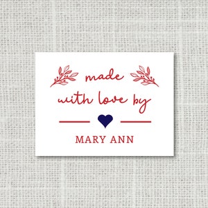 Custom Made With Love Stickers, Handmade With Love, Set of 28 Custom ...