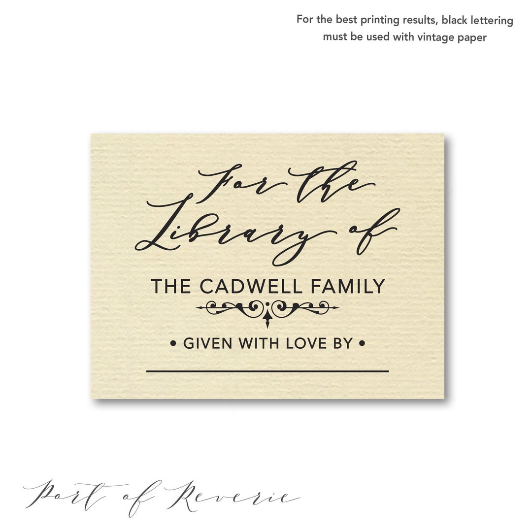 Personalized Bookplate Stickers, for the Library of Stickers Set, This ...