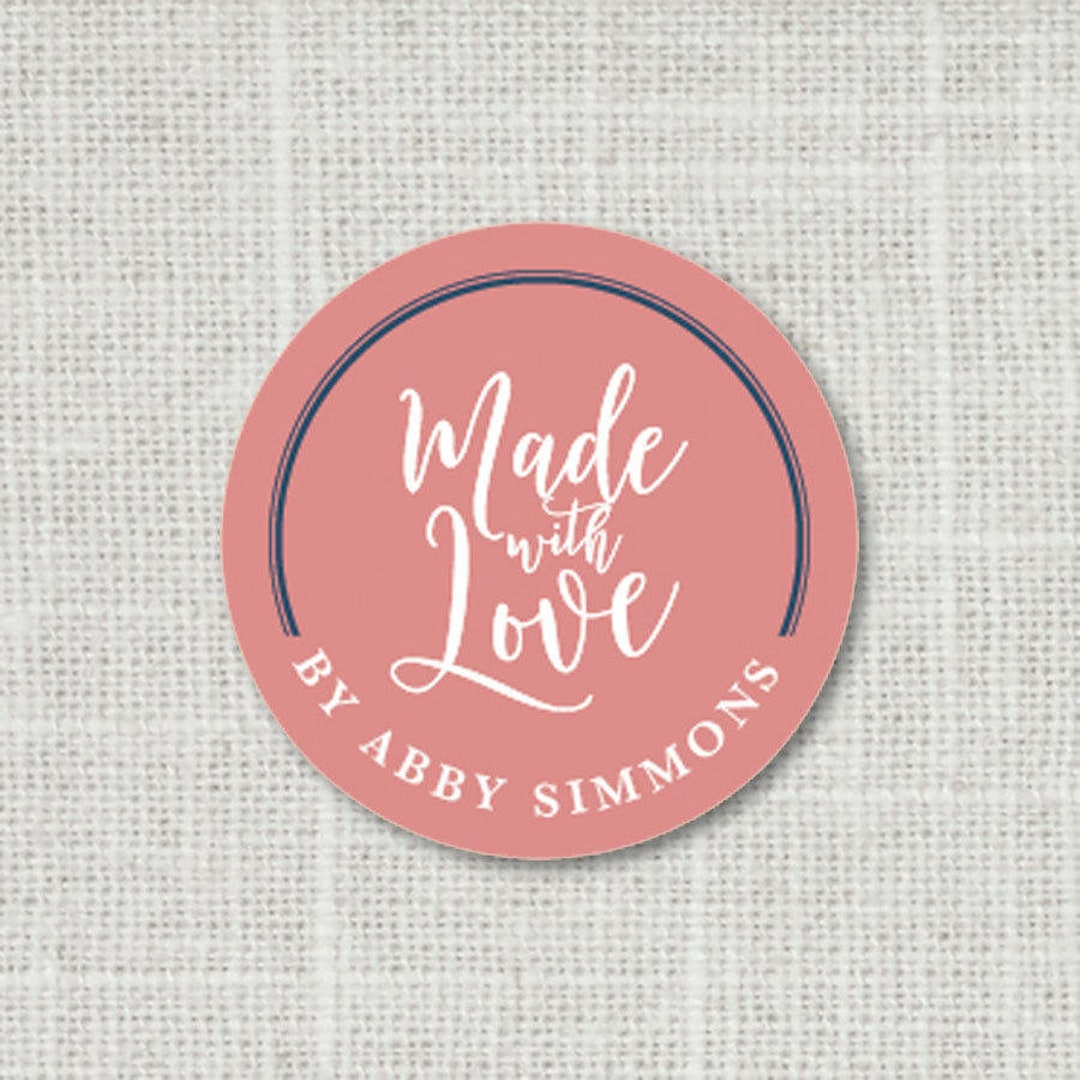 Made With Love Sticker, Homemade Sticker for Gifts or Small Business ...