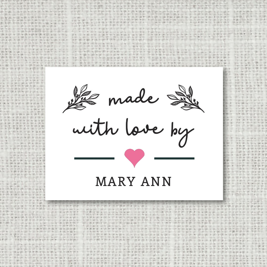 Custom Made With Love Stickers, Handmade With Love, Set of 28 Custom ...