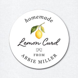 Lemon Curd Labels, Canning Stickers for Homemade Preserves, Custom ...