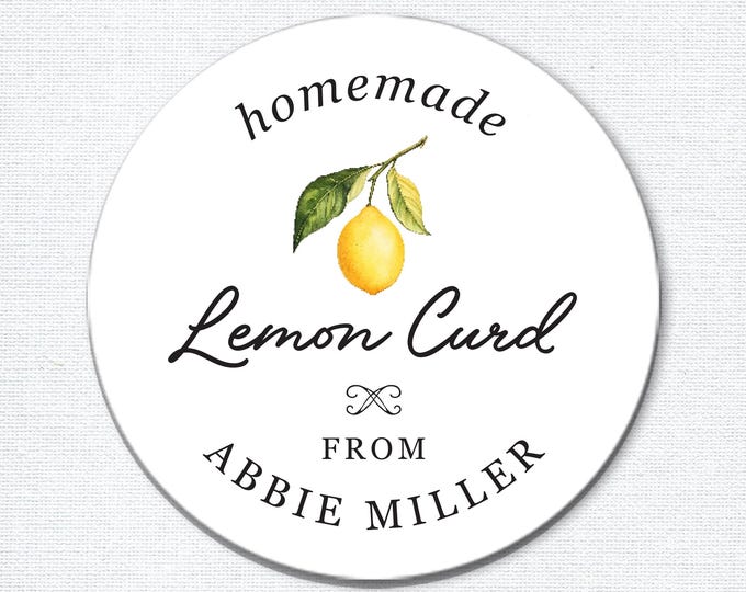Lemon Curd Labels, Canning Stickers for Homemade Preserves, Custom ...