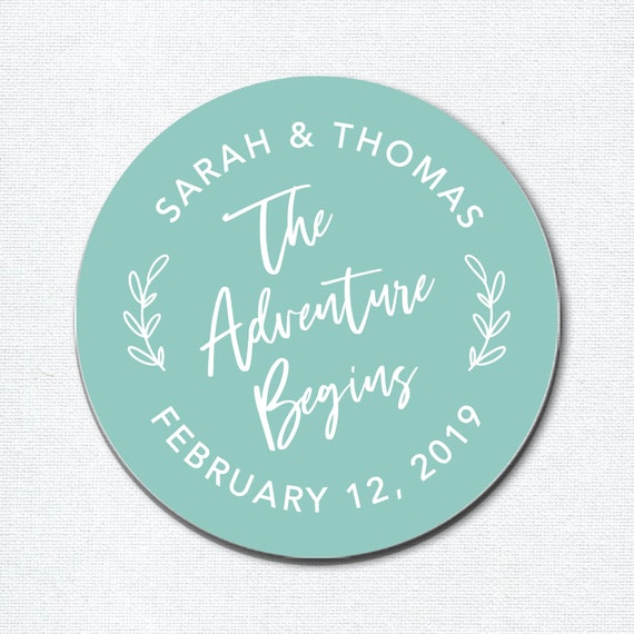 The Adventure Begins Stickers Baby Shower Stickers or Wedding - Etsy
