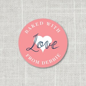 Personalized Favor Stickers, Food Labels, Gift Stickers Baked With Love ...