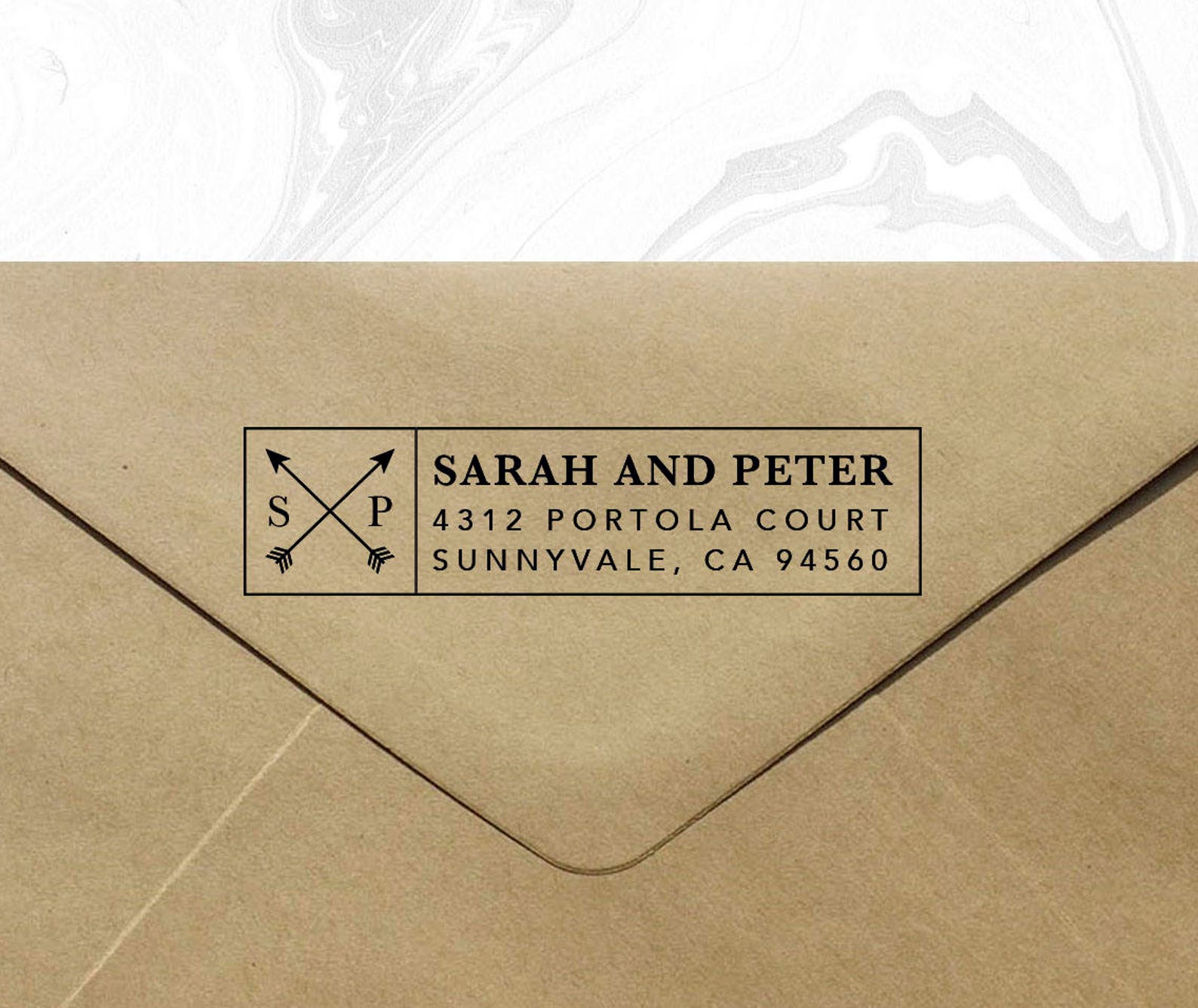 Monogram Return Address Stamp With Arrows Self Inking Stamp - Etsy ...