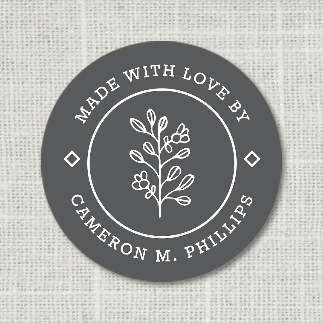 Made With Love Stickers, Handmade With Love, Custom Gift Stickers ...
