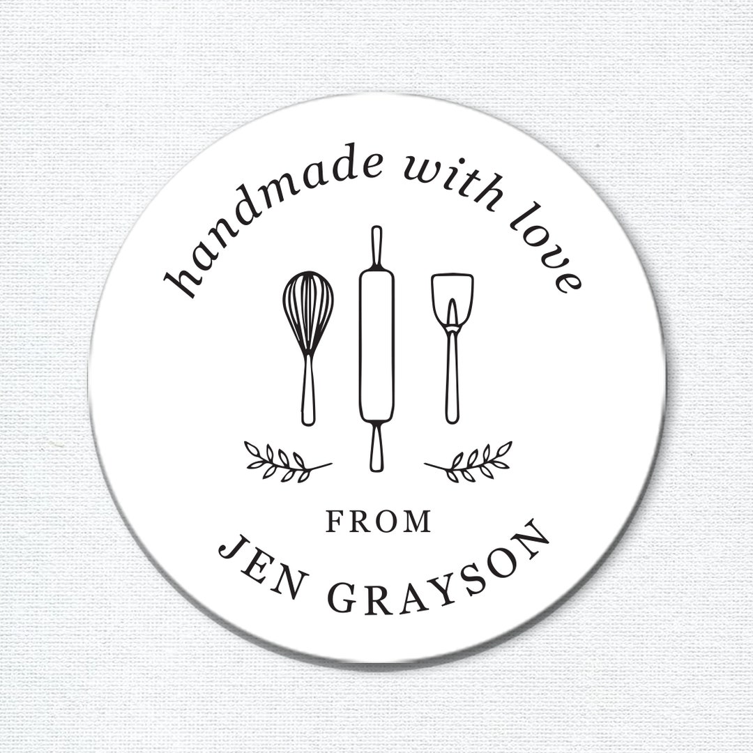 Stickers for Handmade Items, From the Kitchen of Labels, Rolling Pin ...