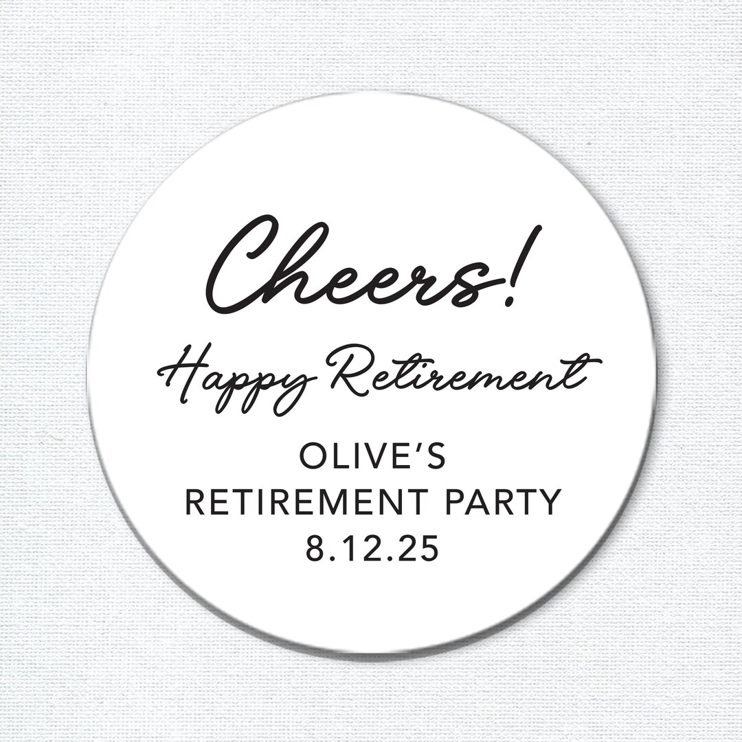 Cheers Retirement Party Favor Stickers, Custom Thank You Labels for ...
