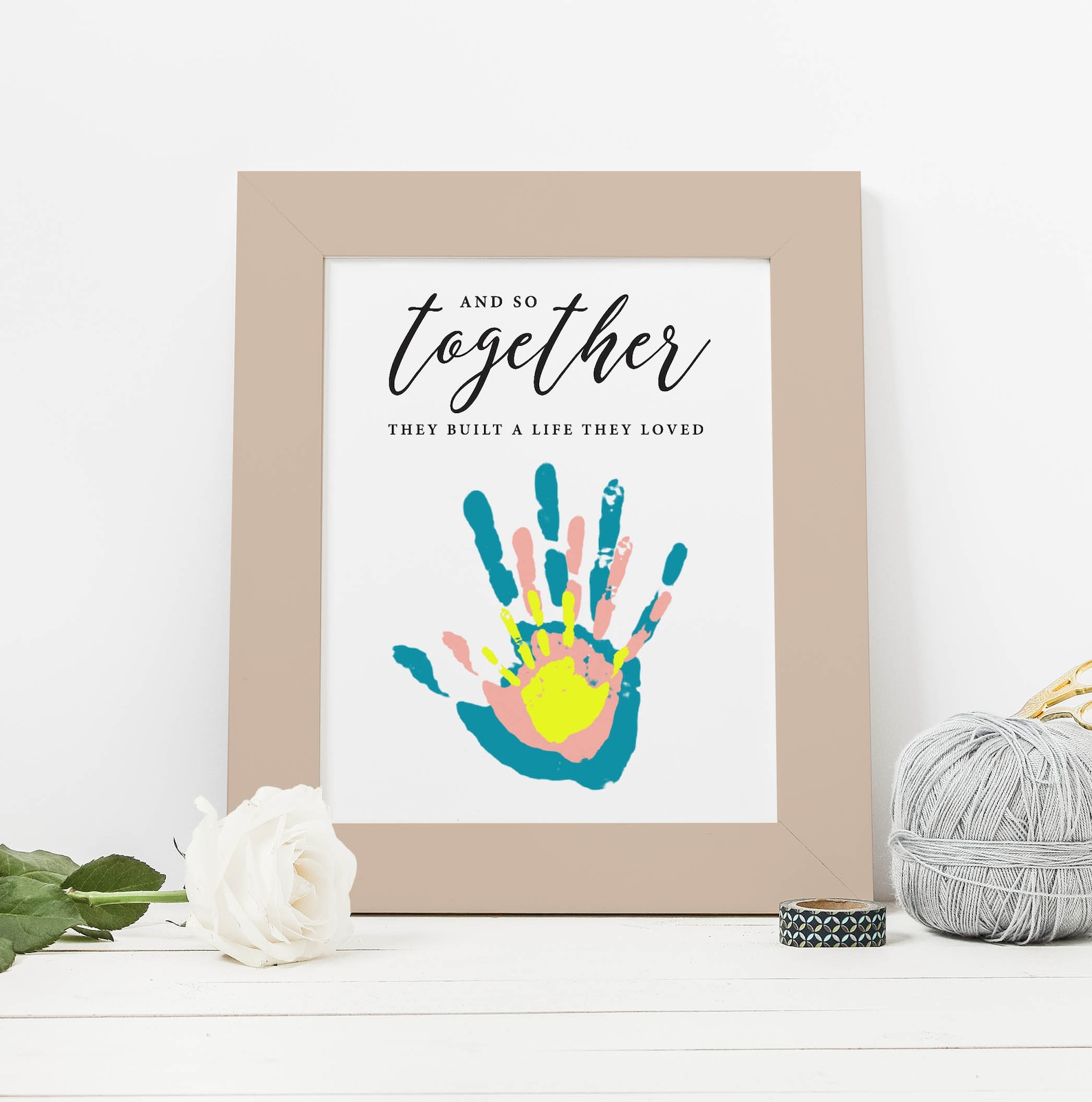 Family Handprint Art Handprint Keepsake DIY Family Crafts - Etsy