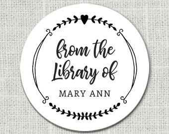Custom Book Labels From the Library of Stickers Stack of | Etsy