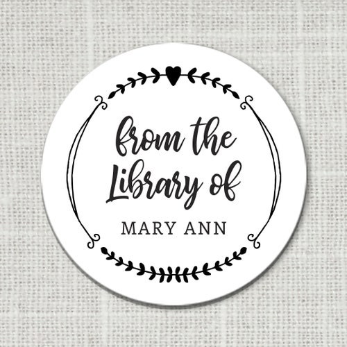 From the Library of Stickers Personalized Book Plate - Etsy