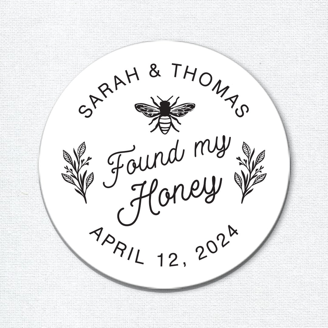 Found My Honey Stickers, Bridal Shower Favor Stickers for Honey Jar ...