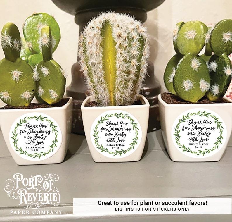 Greenery Baby Shower Stickers for Favors Greenery Favor - Etsy