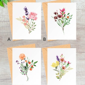 Floral Variety Pack 8 Folded Note Cards With Envelopes, Wildflower Card ...
