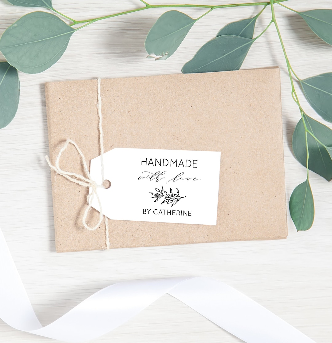 Handmade With Love, Custom Business Stamp, Made by Stamp, Small ...