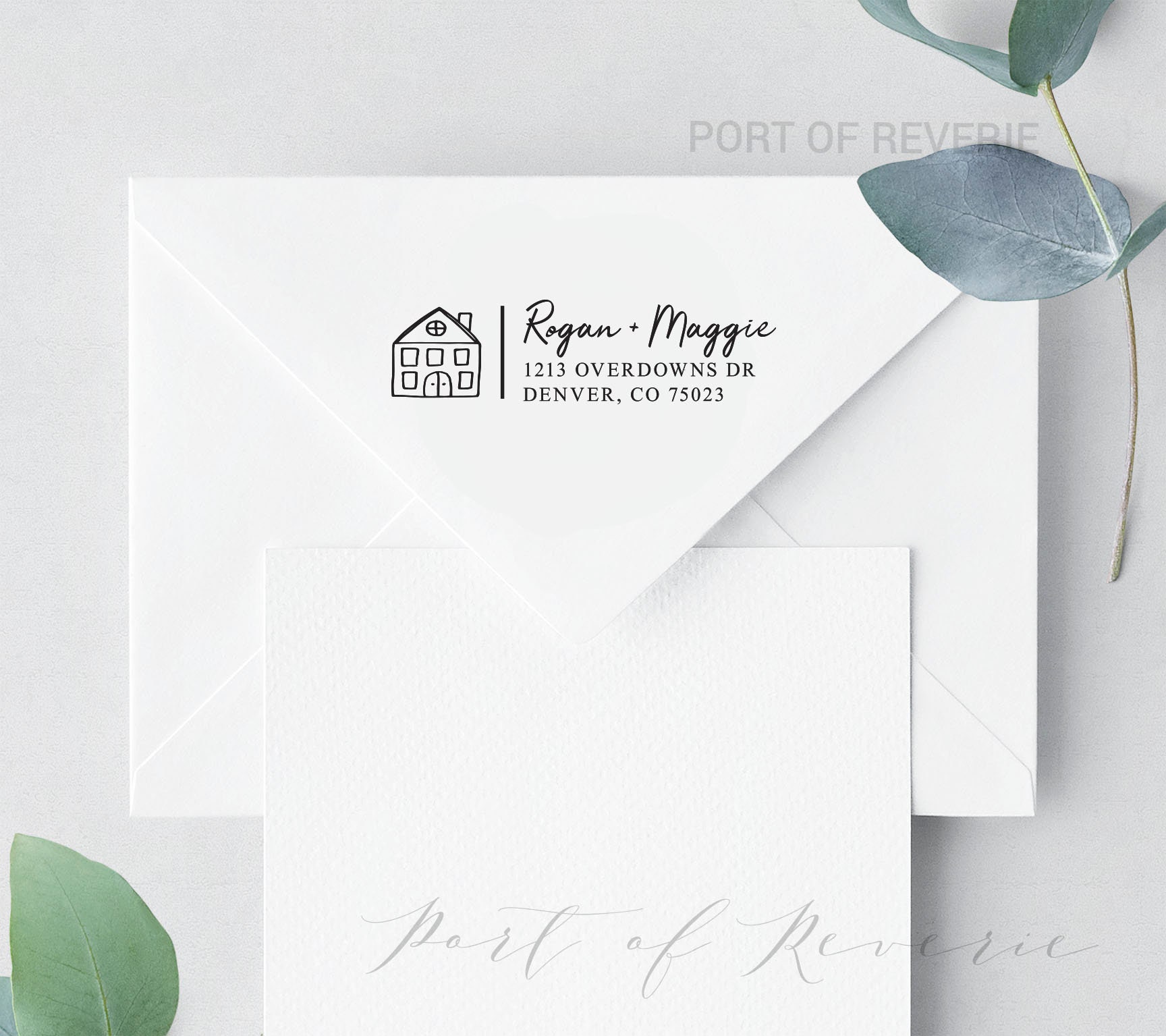 Little House Address Stamp, Self Inking Stamp or Wooden Rubber Stamp ...