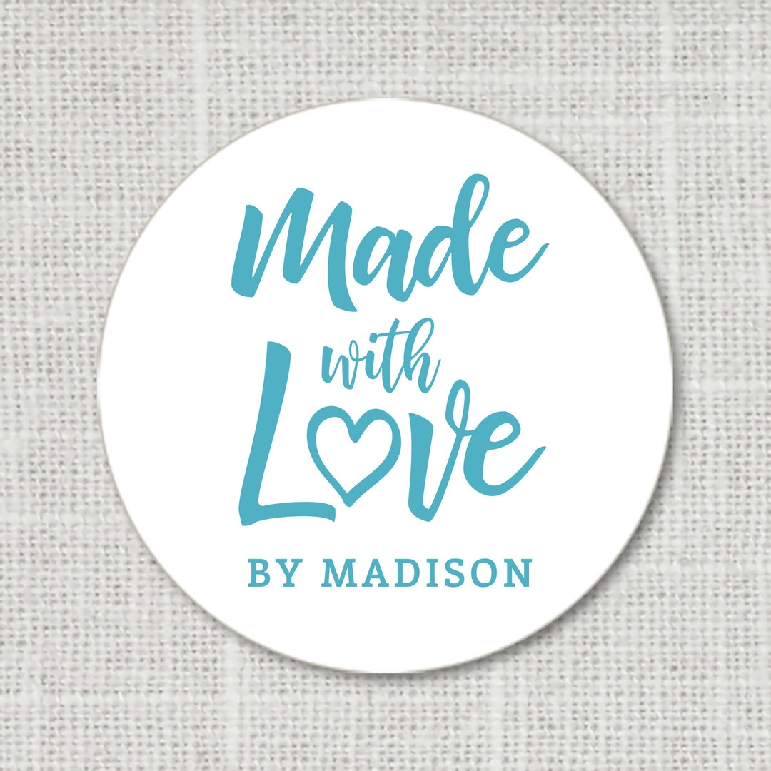 Custom Made With Love Stickers, Handmade With Love, Custom Gift ...