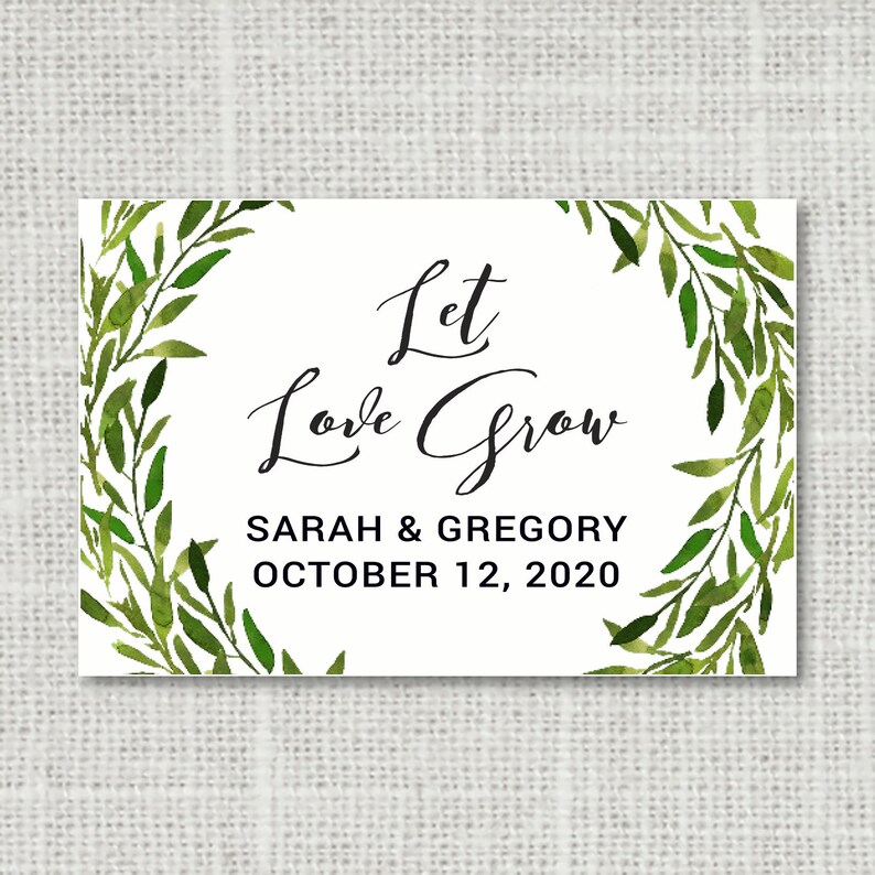 Let Love Grow Stickers Let Love Grow Wedding Greenery - Etsy