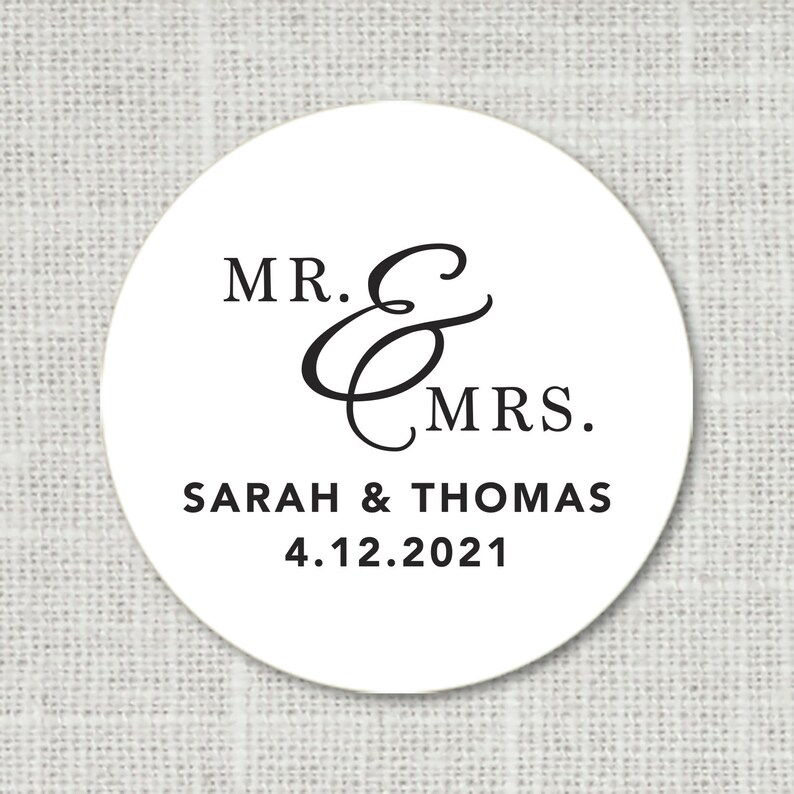 Mr and Mrs Stickers, Wedding Favor Stickers, Wedding Stickers ...