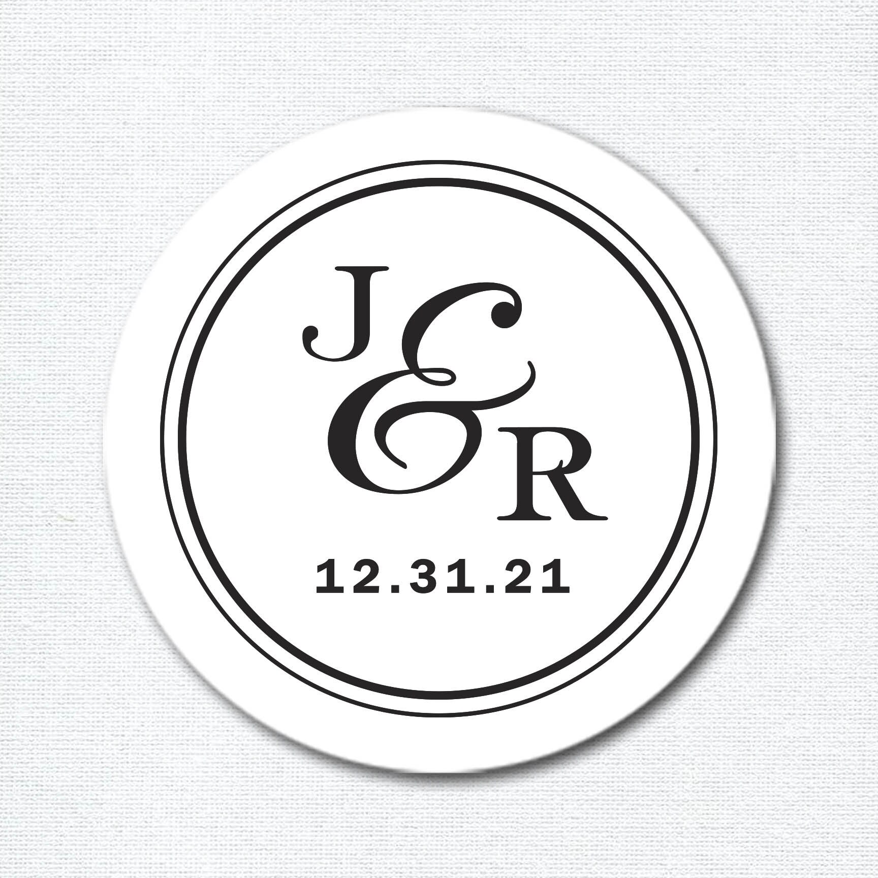 Monogram stickers for wedding envelope seals Monogram Favor | Etsy