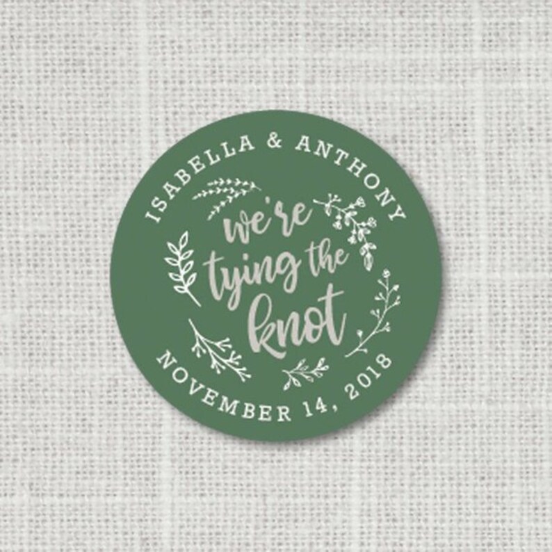 We're Tying the Knot Stickers Wedding Favor Stickers | Etsy