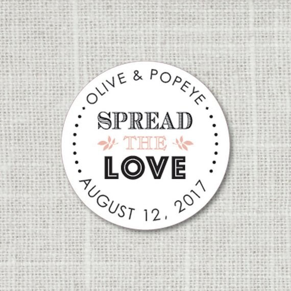 Spread the Love Stickers Jam Favor Wedding Stickers Favor Bag | Etsy