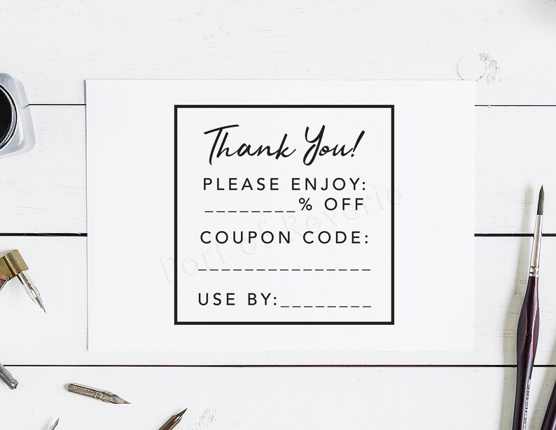 Thank You Business Stamp for Coupon Code Discount Offer - Etsy