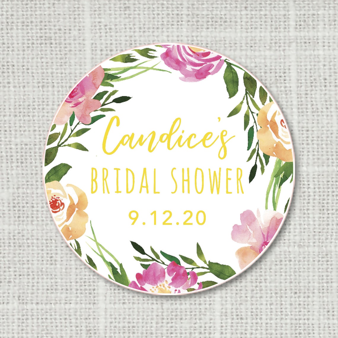 Floral Bridal Shower Sticker Thank You for Coming Favor | Etsy