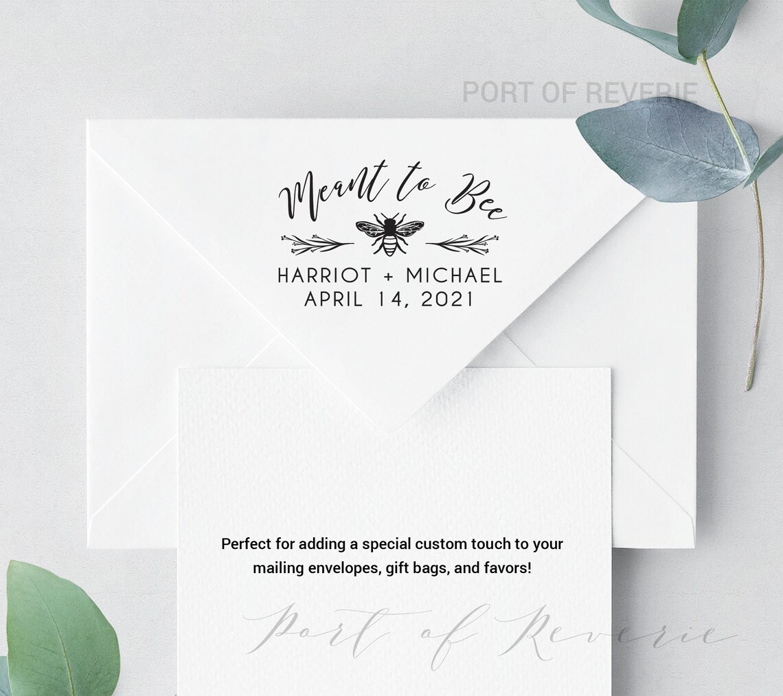 Meant to Bee Stamp Custom Self Inking Stamp Wood Stamp - Etsy