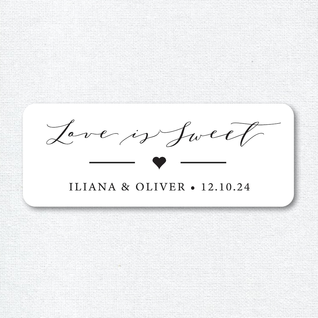 Love is Sweet Stickers for Wedding Favors, Modern Themed Party Favor ...